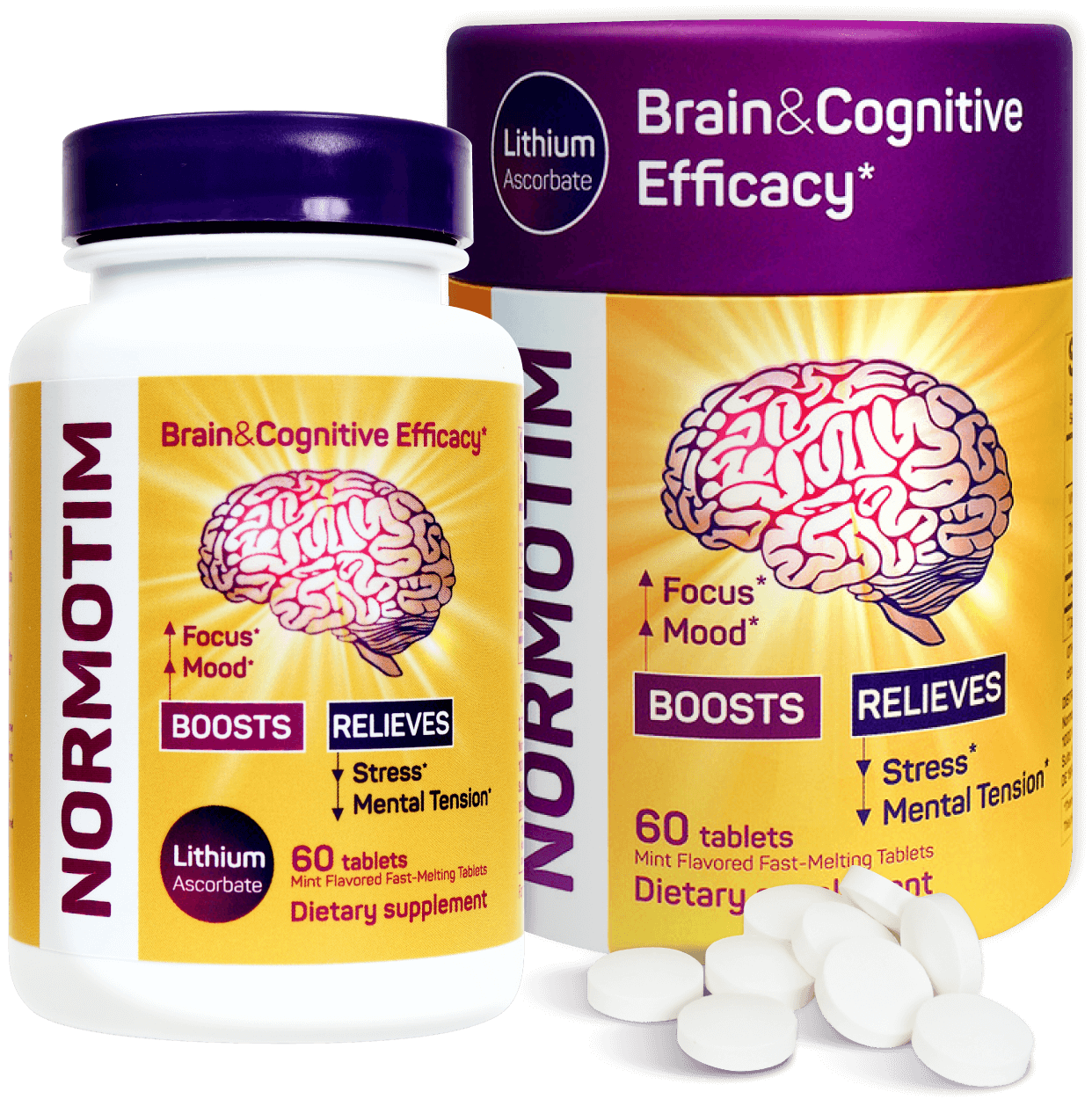 Normotim Focus & Memory Booster, Antistress Supplement, Mood Enhancer